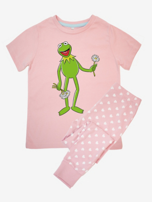 NW2 Muppets Kermit Flower Kids Pink Hearts Pyjamas | Kids | George at ASDA
