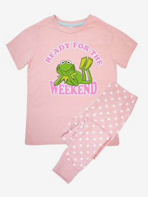 NW2 Muppets Kermit Ready For The Weekend Pink Pyjamas | Kids | George ...