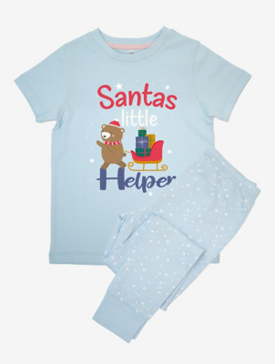 NW2 Christmas Santa Little Helper Blue Pyjamas | Nightwear & Slippers ...