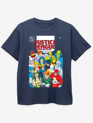 NW2 Justice League Comic Cover Kids Navy T-Shirt | Kids | George at ASDA