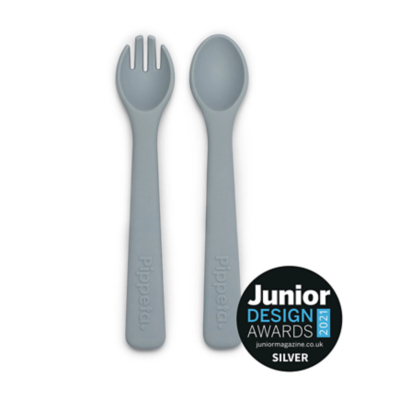 Pippeta Sea Salt Blue Silicone Spoon & Fork | Baby | George at ASDA