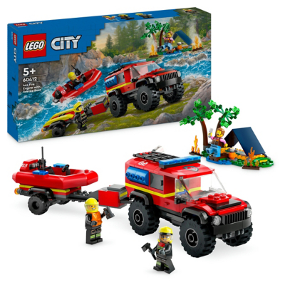 LEGO City 4x4 Fire Engine with Rescue Boat Toy 60412 | Toys & Character ...