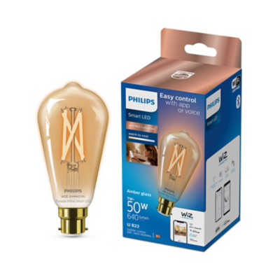Philips WiZ ST64 B22 Tunable White Amber Filament Smart Bulb | Home ...