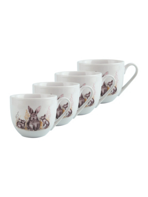 White Bunny Rabbit Mug 450ml - Set of 4 | George at ASDA