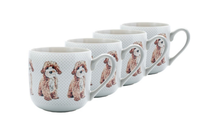 White Cockapoo Graphic Mug - Set of 4 | George at ASDA