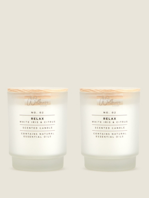 White No 2. Relax Scented Large Candle - Set of 2 | George at ASDA