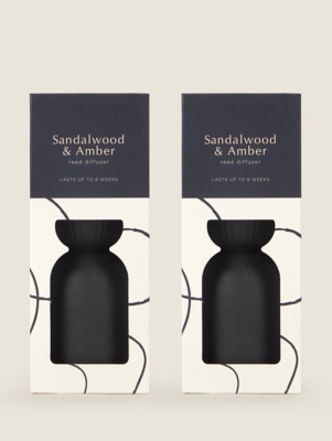 Black Sandalwood & Amber Sahara Ceramic Reed Diffuser - Set of 2 ...