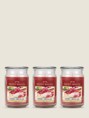 Red Pacific Wax Co Black Cherry Jar Candle - Set of 3 | George at ASDA