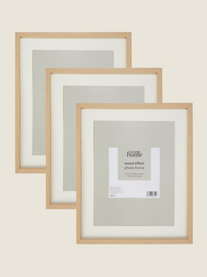 Brown Plastic Wood Frame 10x8 Inch - Set of 3 | George at ASDA