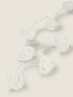 White LED Rose 10 Decorative String Lights - Set of 2 | George at ASDA