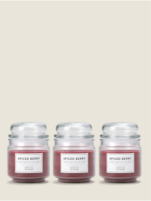 Red Spiced Berries Candle - Set of 3 | George at ASDA