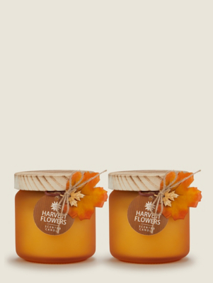 Mustard Harvest Flowers Scented Candle - Set of 2 | George at ASDA