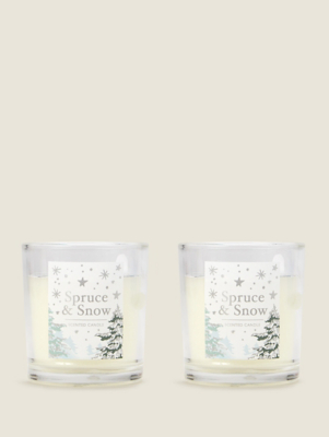White Spruce & Snow Small Candle - Set of 2 | George at ASDA