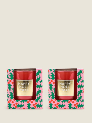 Red Christmas Brights Boxed Votive Candle - Set of 2 | George at ASDA