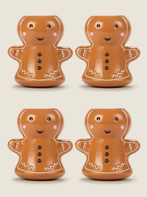 Orange Gingerbread Man Shaped Tumbler - Set of 4 | George at ASDA
