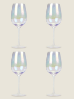 Glitzy Wine Glass - Set of 4 | George at ASDA