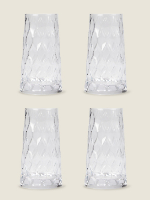 Leafy Textured Hi-Ball Glass - Set of 4 | George at ASDA