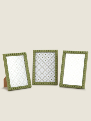 Green Beaded Frame 6 x 4 Inch - Set of 3 | George at ASDA