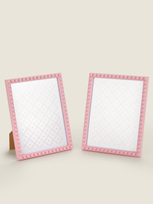 Pink Injection Beaded Frame 7 x 5 Inch - Set of 2 | George at ASDA