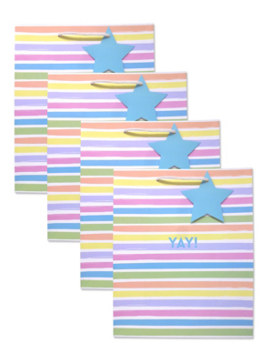 Rainbow Stripe Large Gift Bags - Set of 4 | George at ASDA