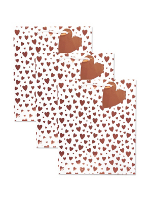Rose Gold Heart Large Gift Bag - Set of 3 | George at ASDA