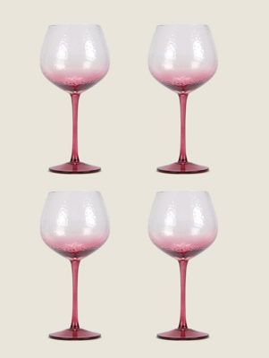 Pink Ombre Wine Glass - Set of 4 | George at ASDA