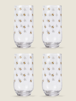 Bee Hi-Ball Glass - Set of 4 | George at ASDA