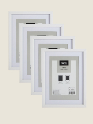 White Plastic Frame 7x5 Inch - Set of 4 | George at ASDA