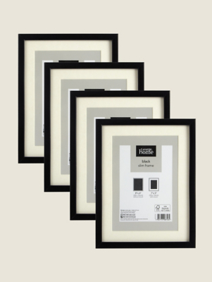 Black Plastic Frame 7x5 Inch - Set of 4 | George at ASDA