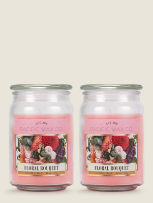 Pacific Wax Co. Jar Floral Bouquet - Set of 2 | George at ASDA
