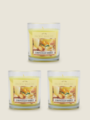 Pacific Wax Co. Small Jar Limoncello Sorbet - Set of 3 | George at ASDA