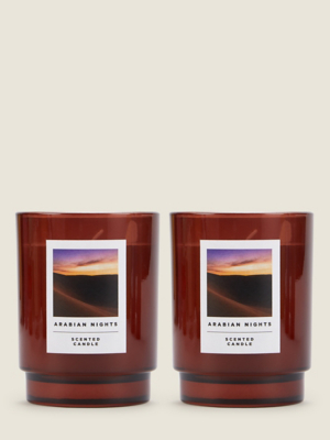 Red Arabian Nights Small Candle - Set of 2 | George at ASDA