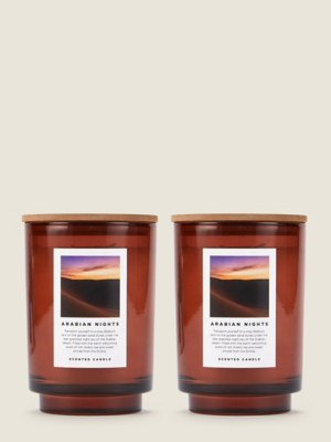 Red Arabian Nights Large Candle - Set of 2 | George at ASDA