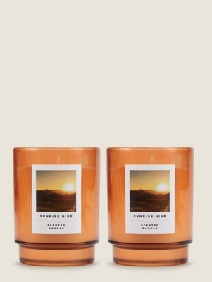 Yellow Sunrise Hike Small Candle - Set of 2 | George at ASDA