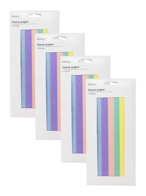 Pastel Plain Tissue Paper - Set of 4 | George at ASDA