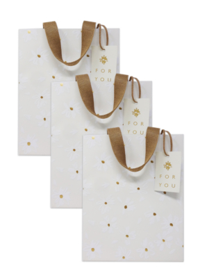 Premium Foil Floral Medium Gift Bag - Set of 3 | George at ASDA
