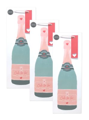 Ooh La La Champagne Bottle Gift Bag - Set of 3 | George at ASDA