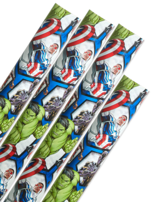 Marvel Avengers 2M Roll Wrap - Set of 4 | George at ASDA