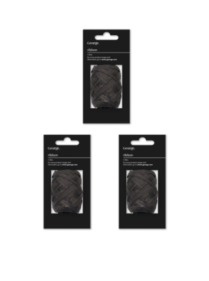 Black Raffia Ribbon - Set of 3 | George at ASDA