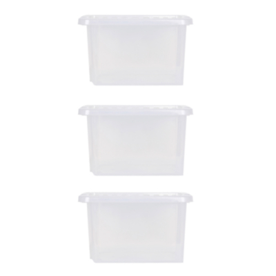 Crystal 25L Box & Lid Clear - Set of 3 | George at ASDA