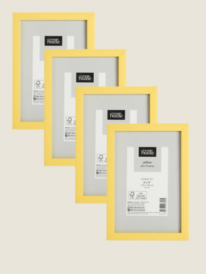 Yellow Photo Frame 6 x 4 Inch - Set of 4 | George at ASDA