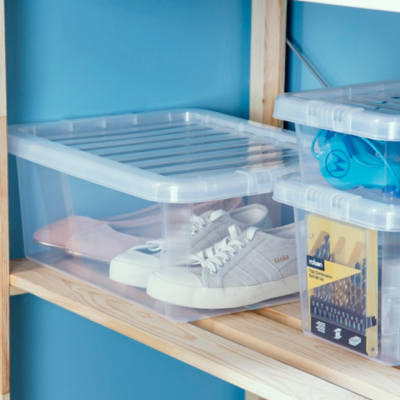 Crystal 17 Litre Box & Lid Clear - Set of 4 | George at ASDA