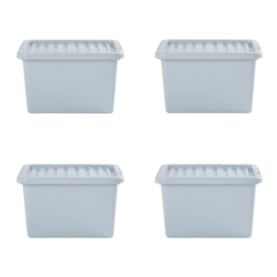 Crystal 25L Box & Lid Pebble - Set of 4 | George at ASDA