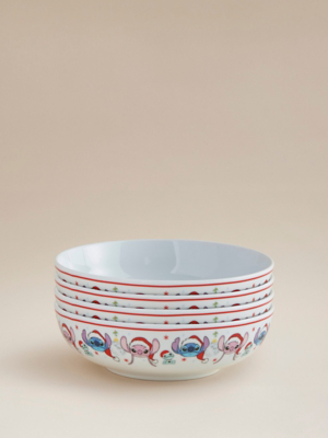 Disney Stitch Disco Christmas Pasta Bowls - Set of 4 | George at ASDA