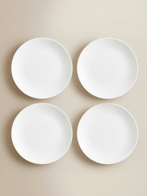 White Fine China Side Plate - Set of 4 | George at ASDA