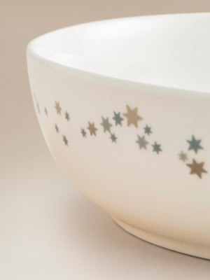Grey and White Stars Porcelain Pasta Bowl - Set of 4 | George at ASDA