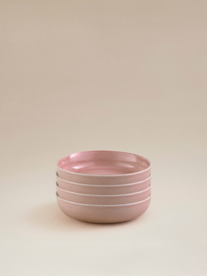 Pink Reactive Glaze Pasta Bowl - Set of 4 | George at ASDA