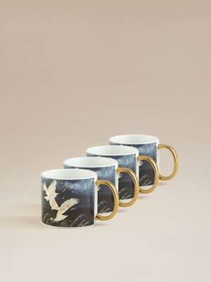 Blue Stalk Mug - Set of 4 | George at ASDA