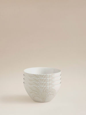 Cream Palm Cereal Bowl - Set of 4 | George at ASDA