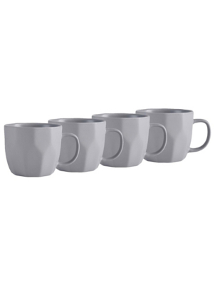 Grey Faceted Matt Mugs Set of 4 | George at ASDA